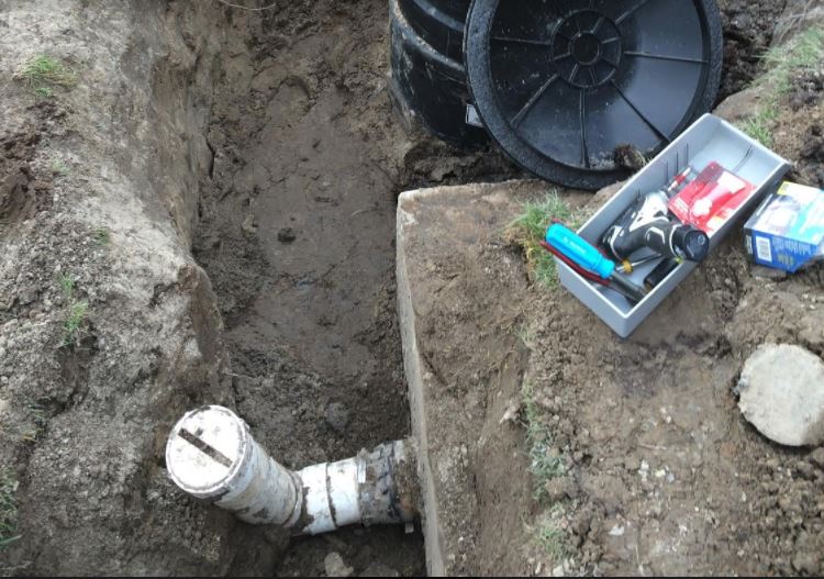 Install replacement septic field with Infiltrator system and lift pump ...